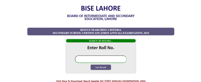 First Annual Matric Result 2024